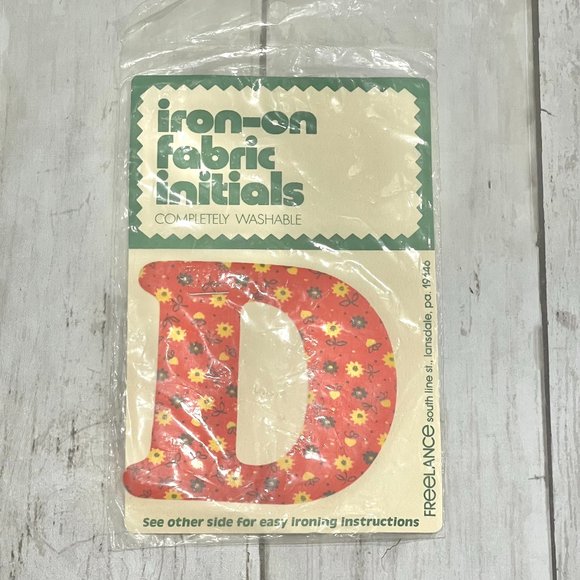 Office | Vintage Iron On Patch 197s The Letter D Groovy Flowers New ...
